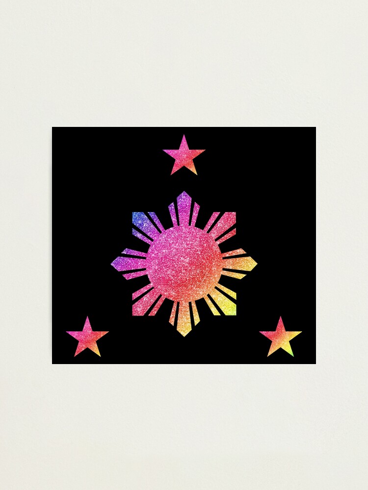 "Philippines 3 Star and Sun Rainbow Filipino Flag" Photographic Print ...