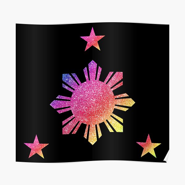 "Philippines 3 Star and Sun Rainbow Filipino Flag" Poster for Sale by ...