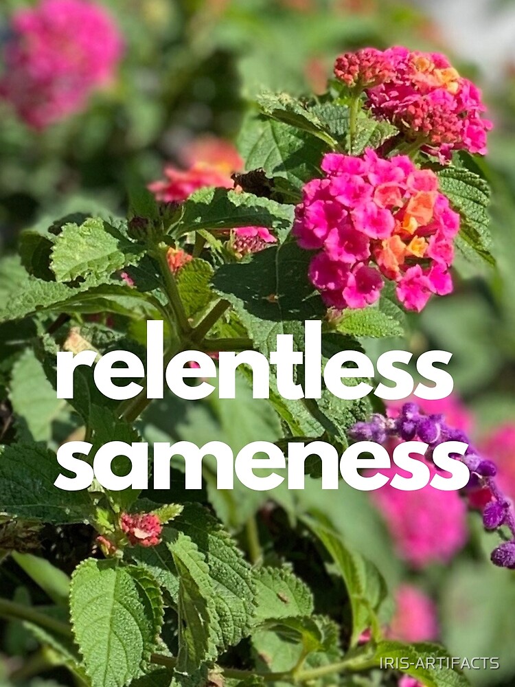 "Relentless Sameness Pink & Green Floral " Poster for Sale by IRIS ...