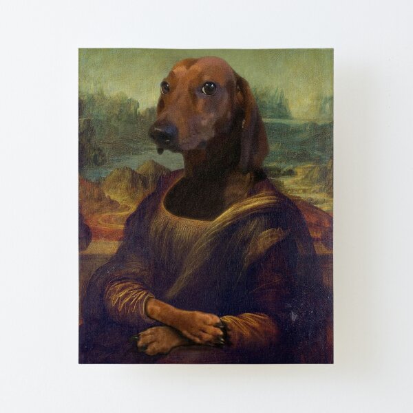 "Mona Lisa Dog Portrait" Mounted Print for Sale by Amprtl | Redbubble