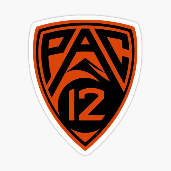 "pac 12 logo- oregon state colors" Sticker by samanthaedelman | Redbubble