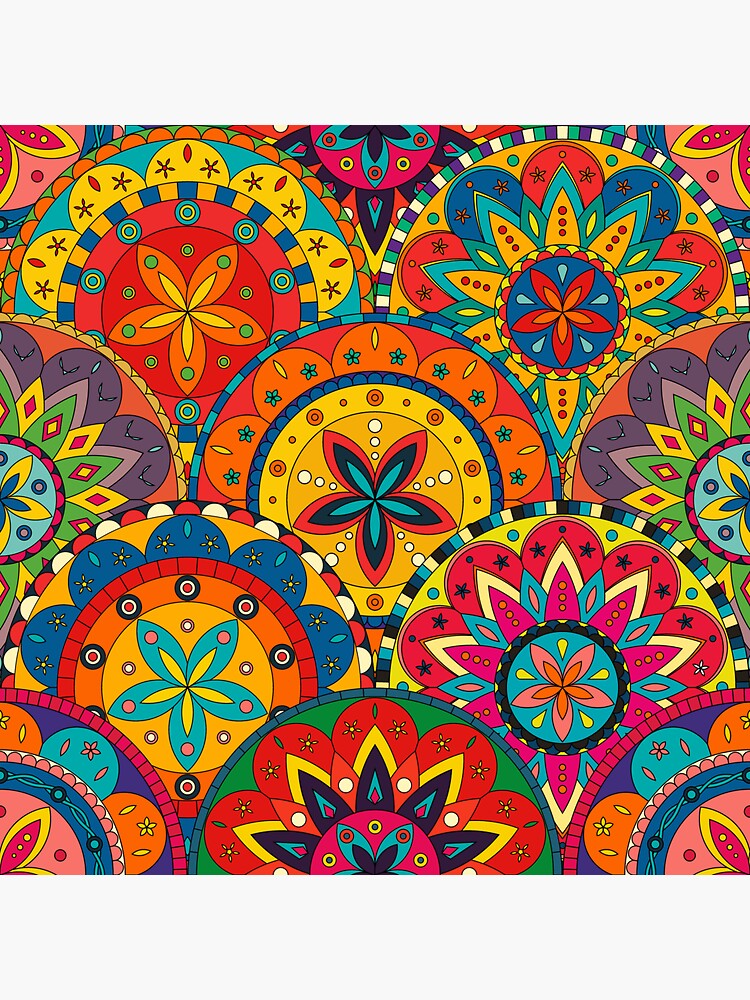"Funky Retro Pattern Mandalas" Sticker for Sale by livianasgifts ...