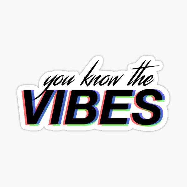 "you know the VIBEZ" Sticker for Sale by tunedesign | Redbubble