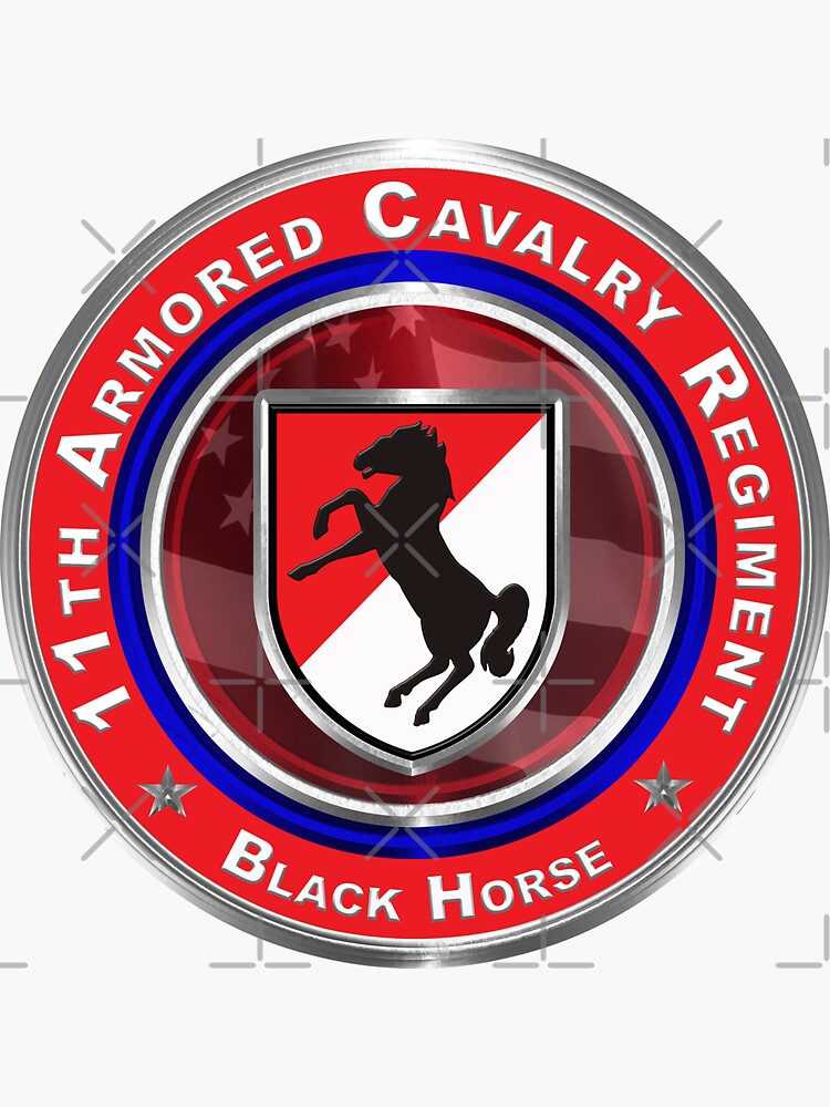 "11th Armored Cavalry Regiment “Black Horse” Custom Design" Sticker for ...