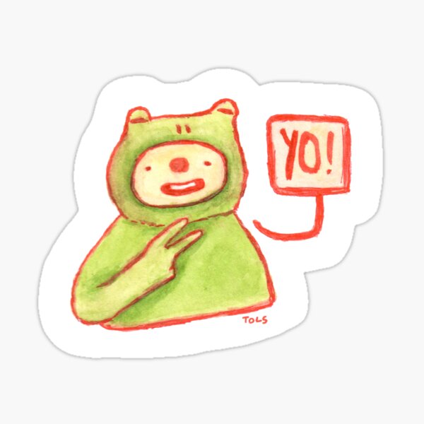 "Frog Friend-Yo!" Sticker by pigeoncraft | Redbubble