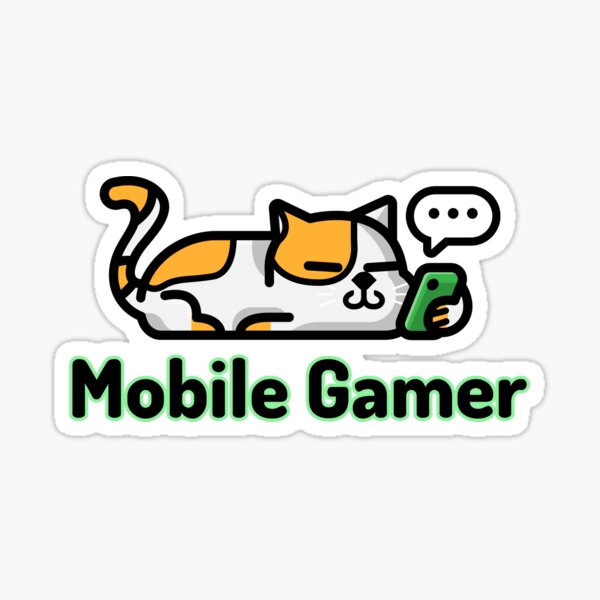 "Mobile Gamer - funny cat design" Sticker for Sale by CTG-Store | Redbubble