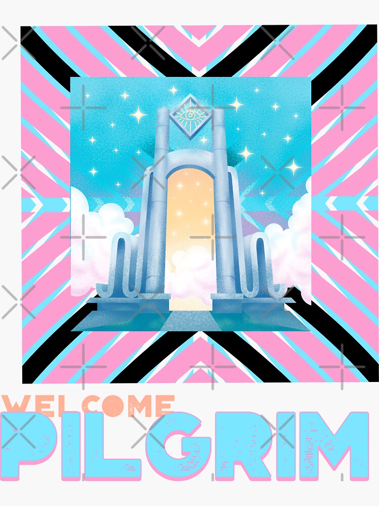 "Welcome Pilgrim Retro Digital Vaporwave Design" Sticker for Sale by ...