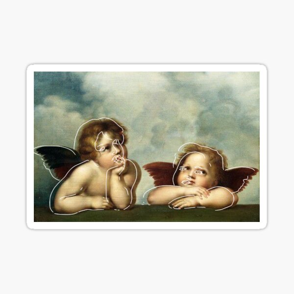 "two angels, art" Sticker for Sale by RobiasArt | Redbubble