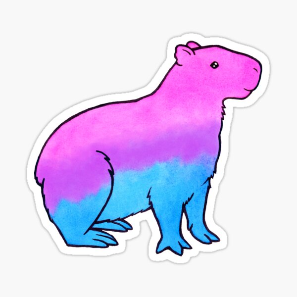 "Community Pride Puns: Capy-bi-ra" Sticker for Sale by Lupa42 | Redbubble