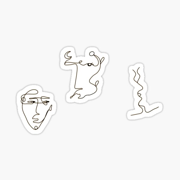 "Stickers lines artsy art lineart" Sticker for Sale by lililein | Redbubble