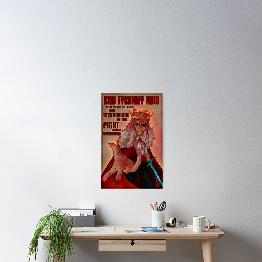 "technoblade anarchy propaganda fanart" Poster for Sale by Commortalis | Redbubble