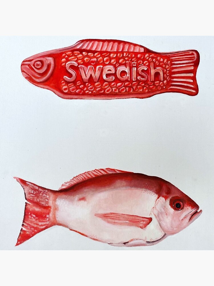 "Swedish Fish Sticker" Sticker for Sale by rilemmaart | Redbubble