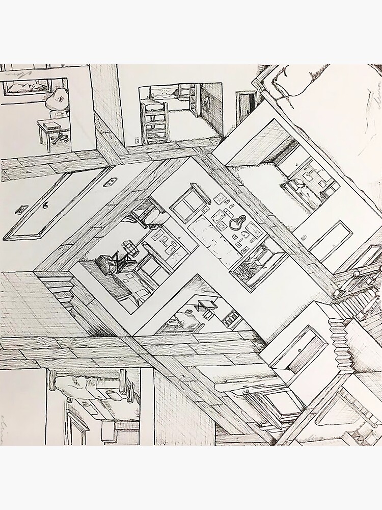 "Escher homage - surreal drawing" Art Print by elina-marie | Redbubble