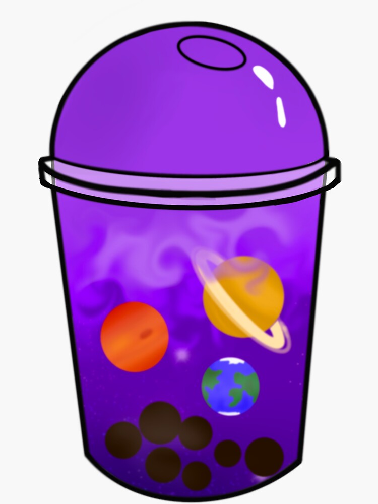 "Taro Space Boba" Sticker for Sale by bincyprintco | Redbubble