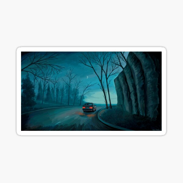 "Night Ride" Sticker by RemusCB | Redbubble