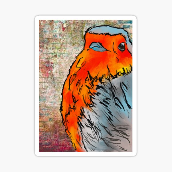 "Robin Graffiti Illustration, Robin Painting " Sticker by Urbanabstract ...