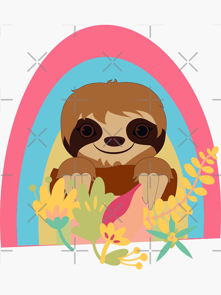 Pegatina «Cute sloth emoji fan art» de Flow-Space | Redbubble