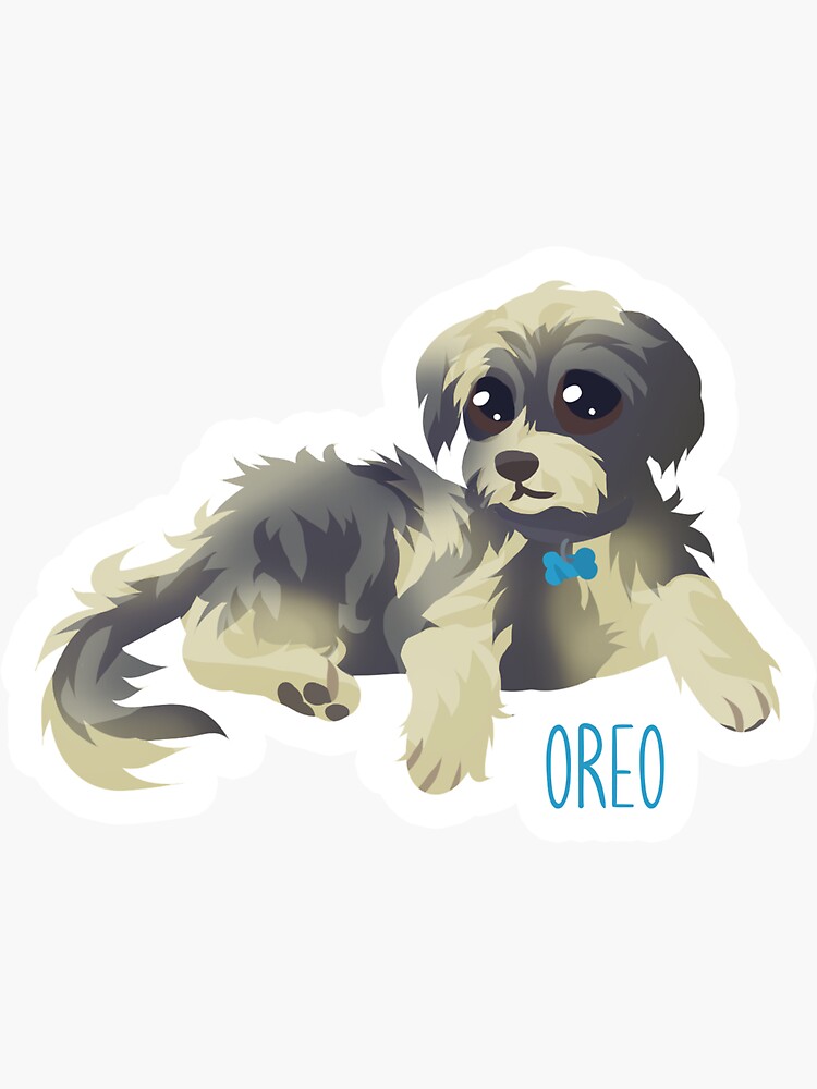 "Doodle Dog - Oreo" Sticker for Sale by viridiansiren | Redbubble