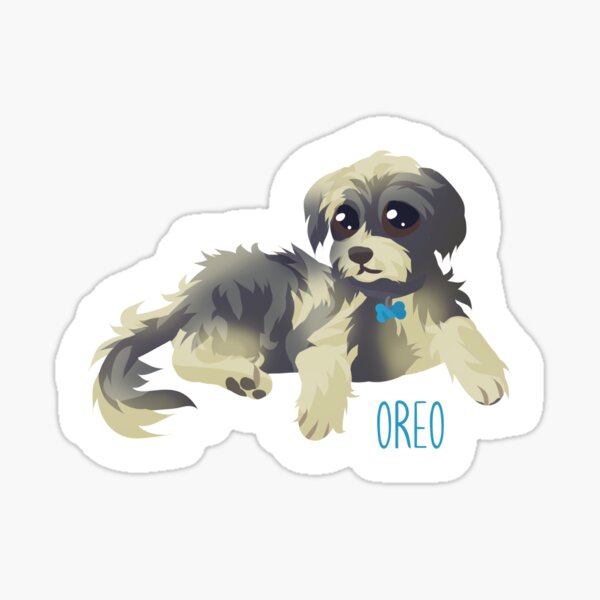 "Doodle Dog - Oreo" Sticker for Sale by viridiansiren | Redbubble