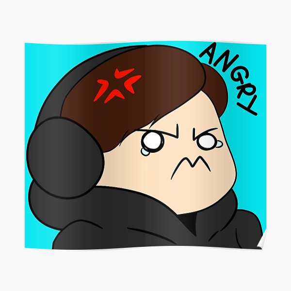 "Light Blue Angy!" Poster for Sale by RoleCallDnD | Redbubble