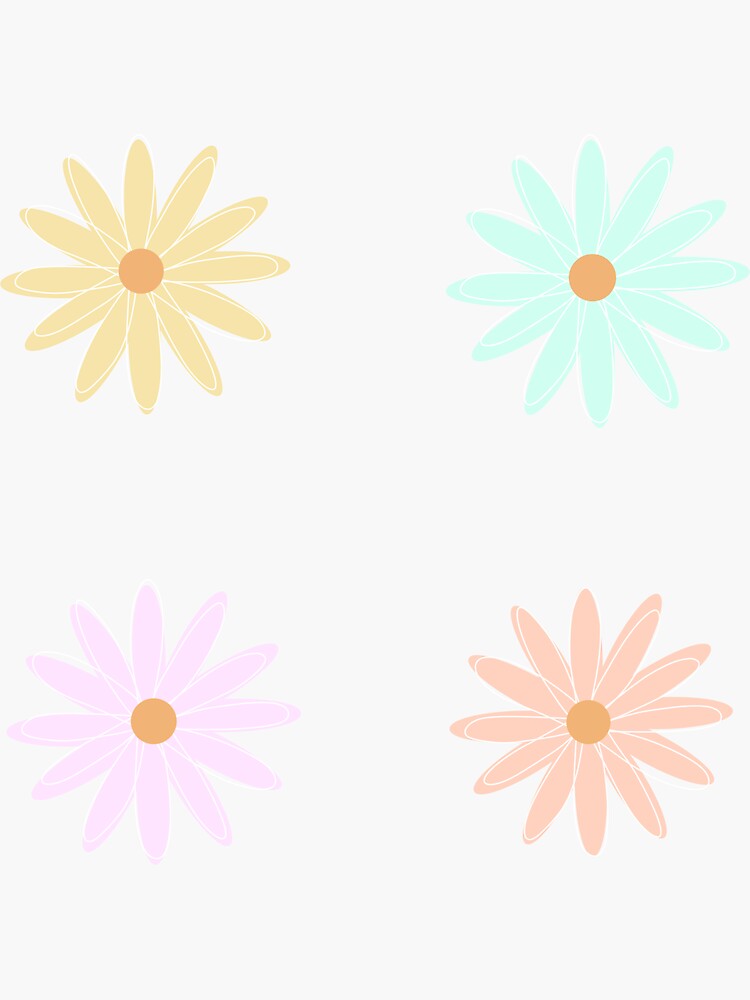 "Pastel Daisy Pack" Sticker by AmphoraBindery | Redbubble