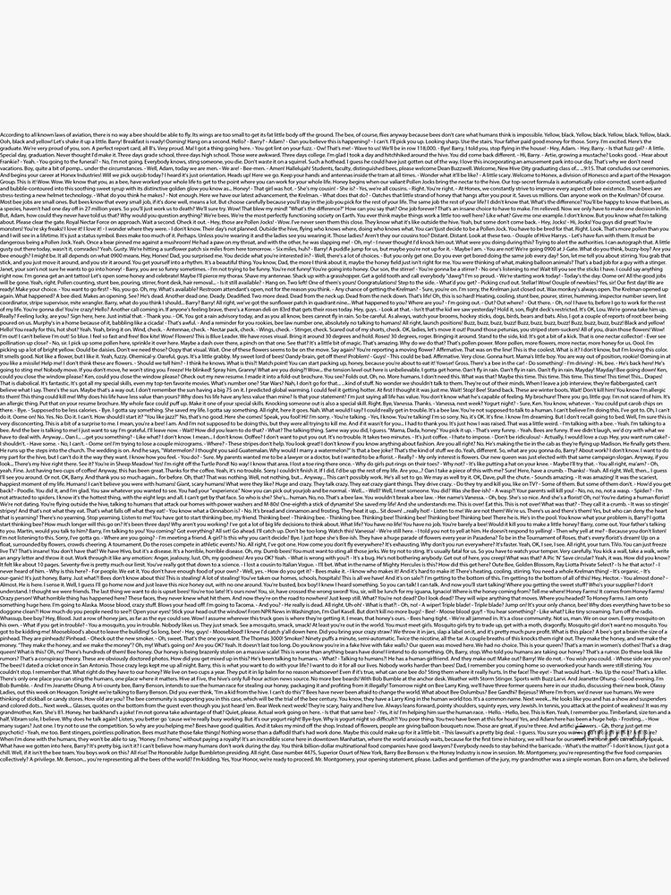 "Entire Bee Movie Script" Sticker for Sale by Scriptum | Redbubble
