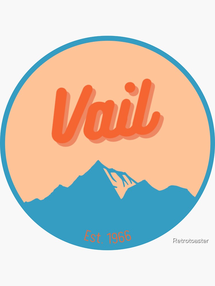 "Retro Vail Sticker" Sticker for Sale by Retrotoaster | Redbubble