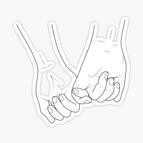"Cute holding hand sticker" Sticker for Sale by Christinah0pe | Redbubble