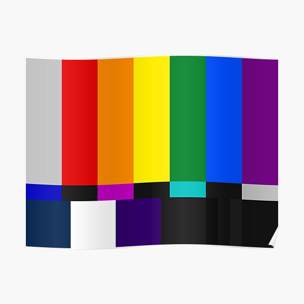 "LGBT+ Pride SMPTE color bars" Poster by princesspeach55 | Redbubble