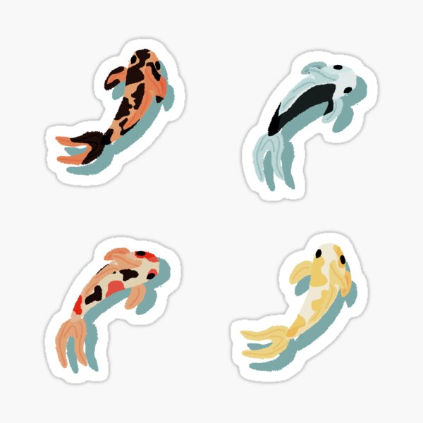 "Crayon Koi Fish" Sticker by EmAxolotl | Redbubble