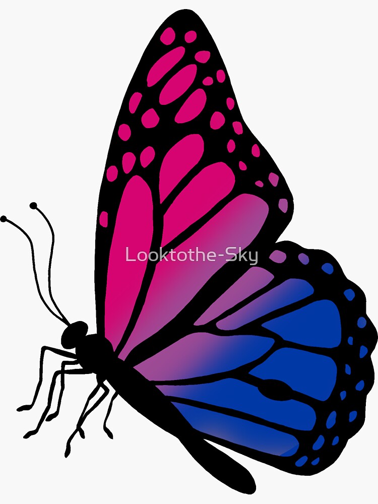 "Bisexual Pride Butterfly " Sticker by Looktothe-Sky | Redbubble