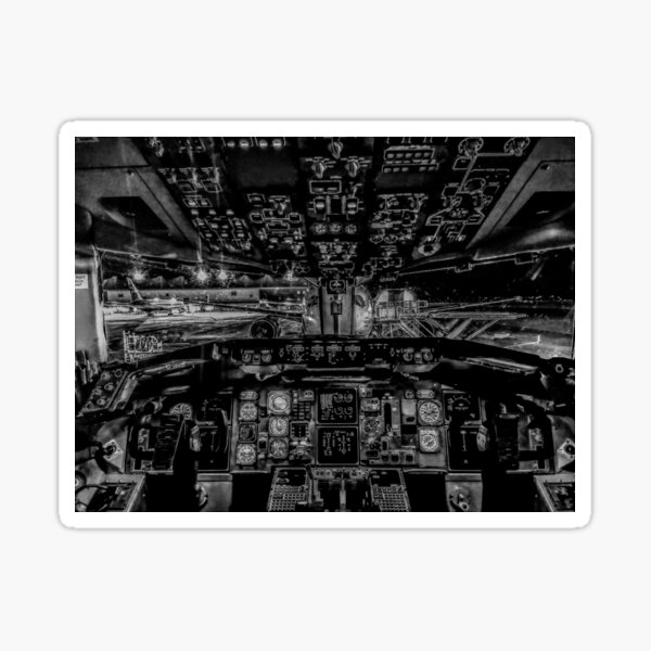 "Boeing 767 cockpit" Sticker for Sale by Clusterwink | Redbubble
