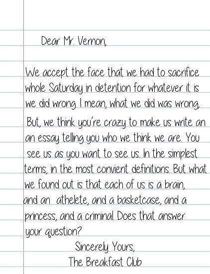 "The Breakfast Club - Brian's Letter" by shannonnoelle | Redbubble