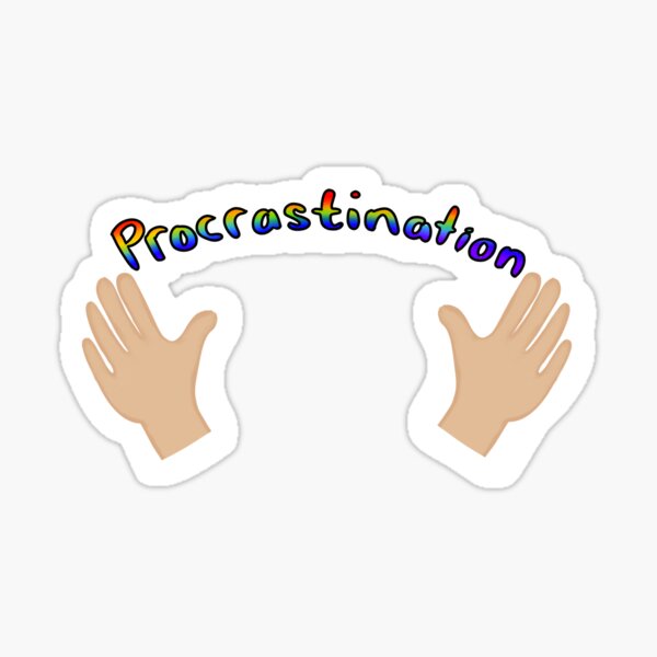 "Procrastination Rainbow" Sticker for Sale by kierawd | Redbubble