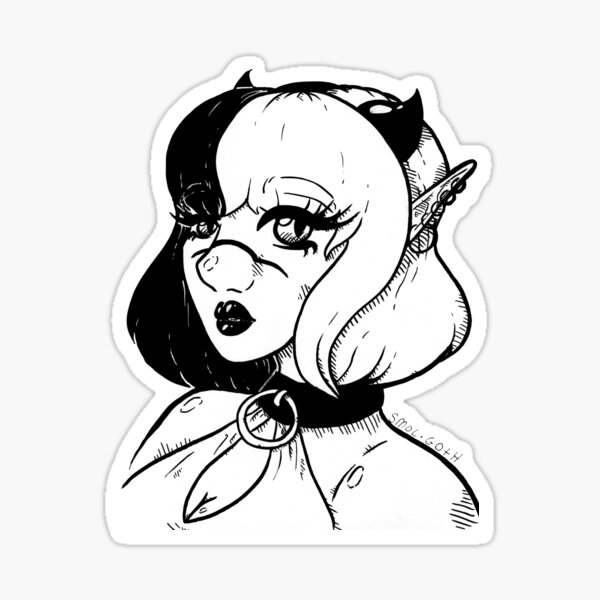 "[Bold] - Lilith" Sticker by SmolGothArt | Redbubble