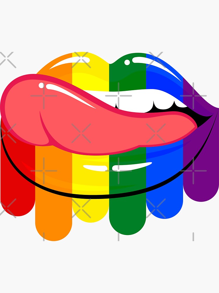 "LGBTQ Rainbow Lips Sticker" Sticker for Sale by sundae-artisan | Redbubble