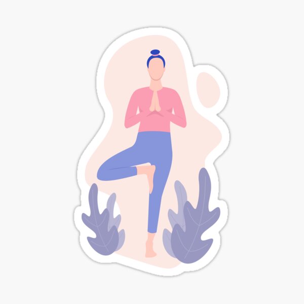 "Woman Doing Asana Yoga Pose illustration" Sticker for Sale by ...