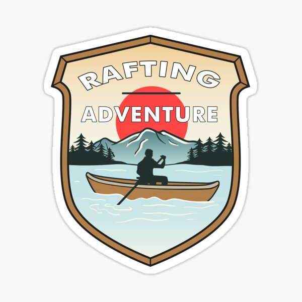 "Rafting Adventure on Forest Mountain" Sticker for Sale by OnePopArt ...