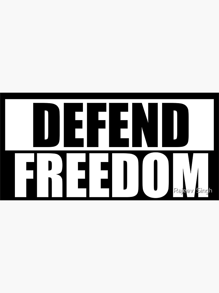 "Defend freedom " Sticker by Rajeev5025 | Redbubble