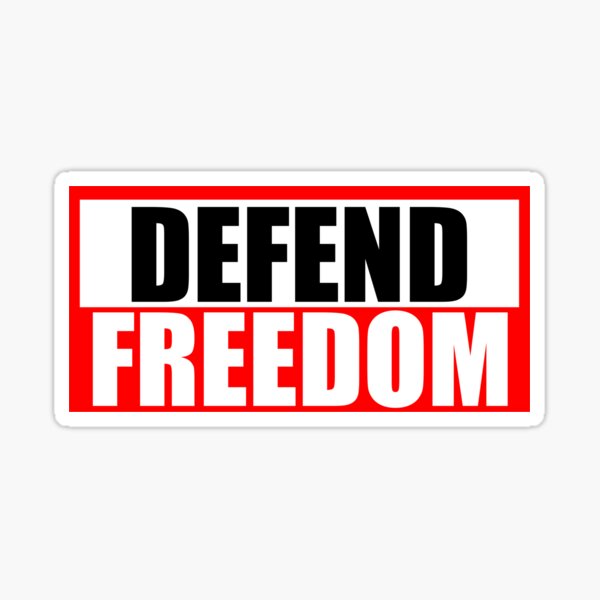 "Defend freedom " Sticker for Sale by Rajeev5025 | Redbubble