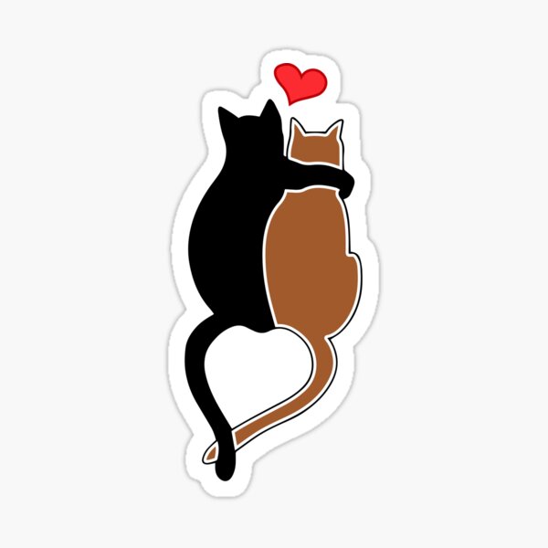 "Cat Couple" Sticker by Forever-Design | Redbubble