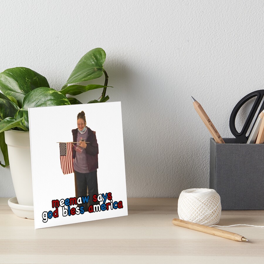 "MEEMAW AT THE CAPITOL MEME" Art Board Print for Sale by abbymoriartyy ...