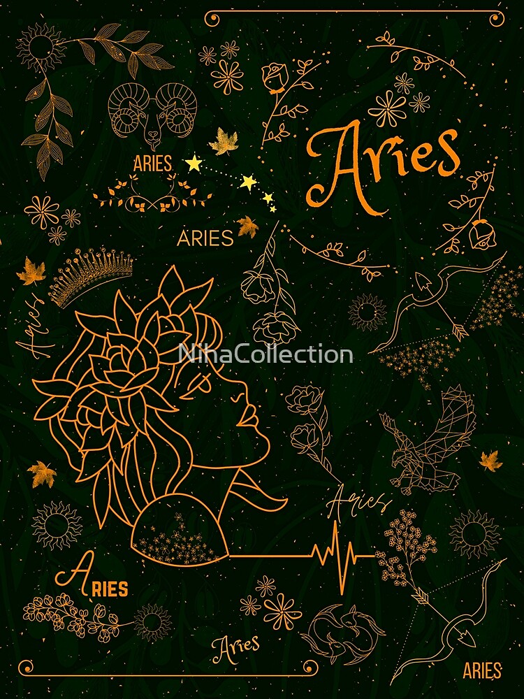 "Emerald Green Aries Sign Zodiac Horoscope Design" Poster by ...