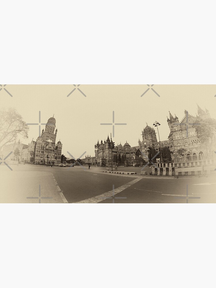 "Victoria Terminus now CSMT (VT) station and BMC building in black and ...