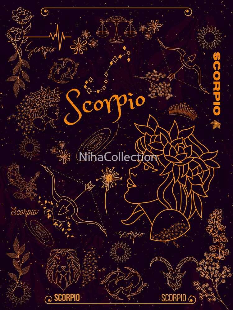 "Dark Burgundy Scorpio Sign Zodiac Horoscope Design" Sticker for Sale ...