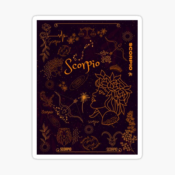 "Dark Burgundy Scorpio Sign Zodiac Horoscope Design" Sticker for Sale ...