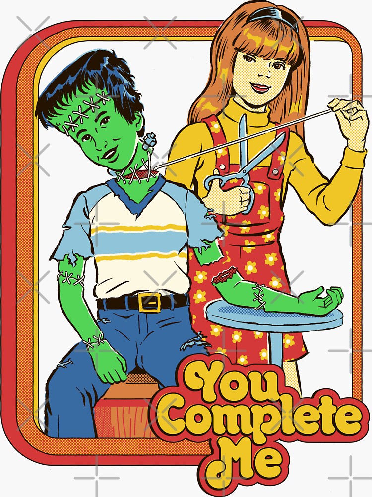 "You Complete Me" Sticker for Sale by stevenrhodes | Redbubble