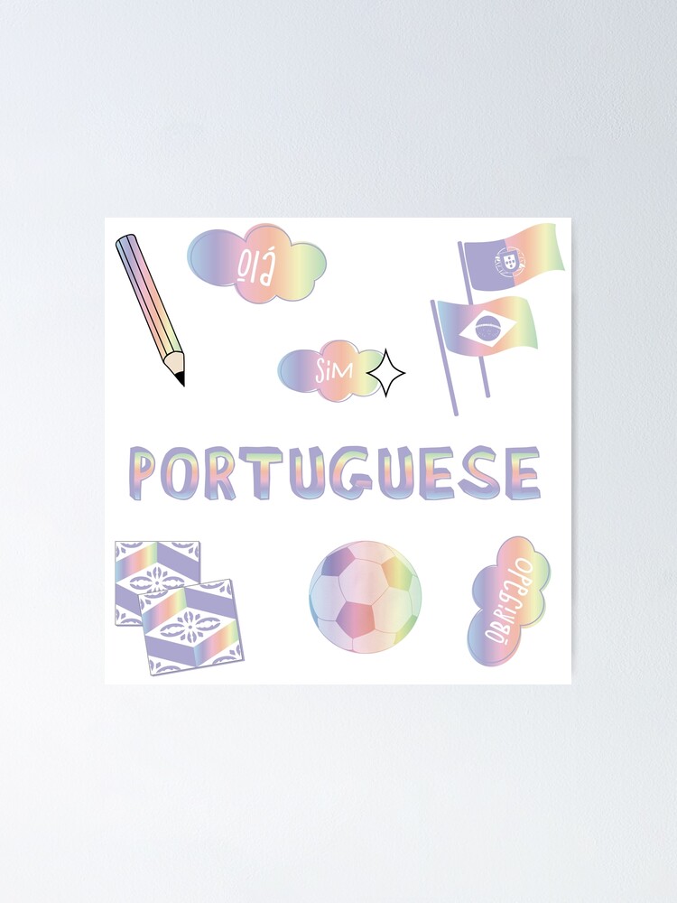"Pastel Rainbow Portuguese Language Subject Pack" Poster for Sale by ...