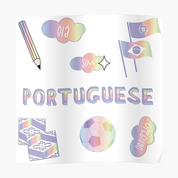 "Pastel Rainbow Portuguese Language Subject Pack" Poster for Sale by ...