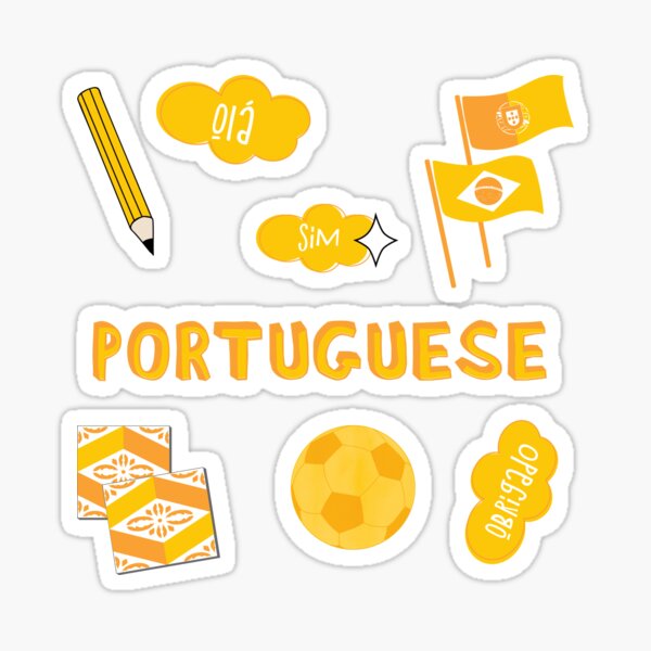 "Yellow Portuguese Language Subject Pack" Sticker for Sale by The-Goods ...